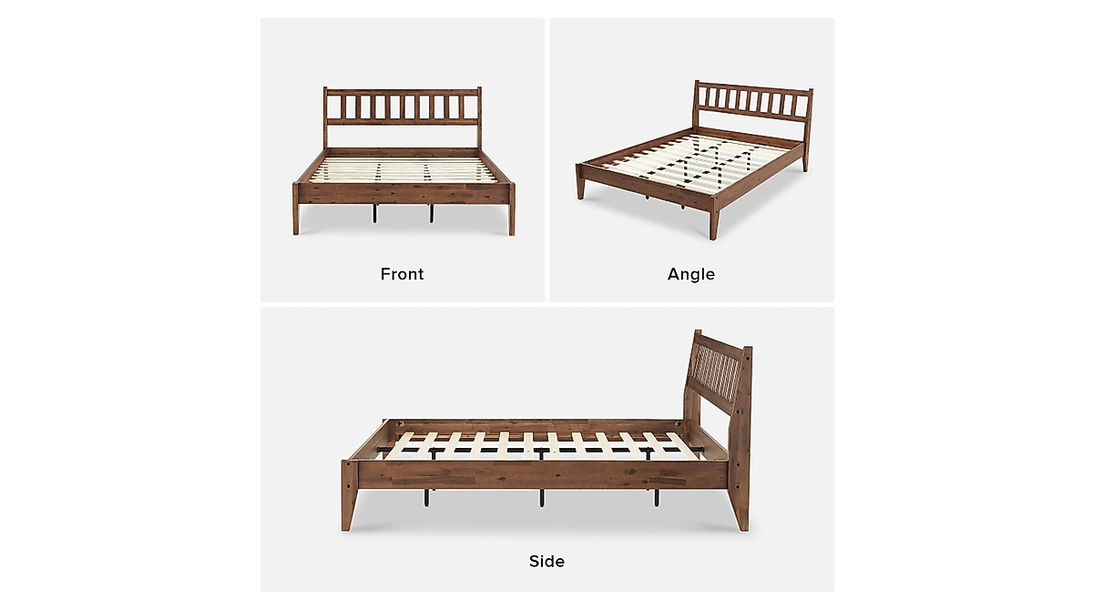 Ted Bed Frame in Walnut - Stylish Mid Century Modern Platform Bed