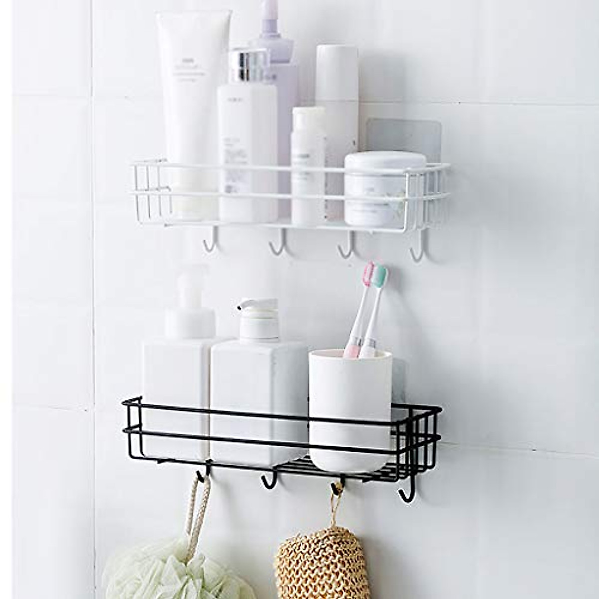 Bathroom Shelf, Adhesive Corner Shower Free Punching, Used for Shower Room Organization and Kitchen Storage