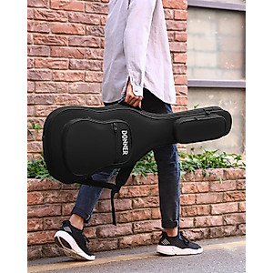 Donner 39 inch Electric Guitar Bag Gig Bag, 0.4 Inch Padded Sponge 600D Ripstop Waterproof Nylon Dustproof Soft Electric Guitar Case Adjustable Strap Black