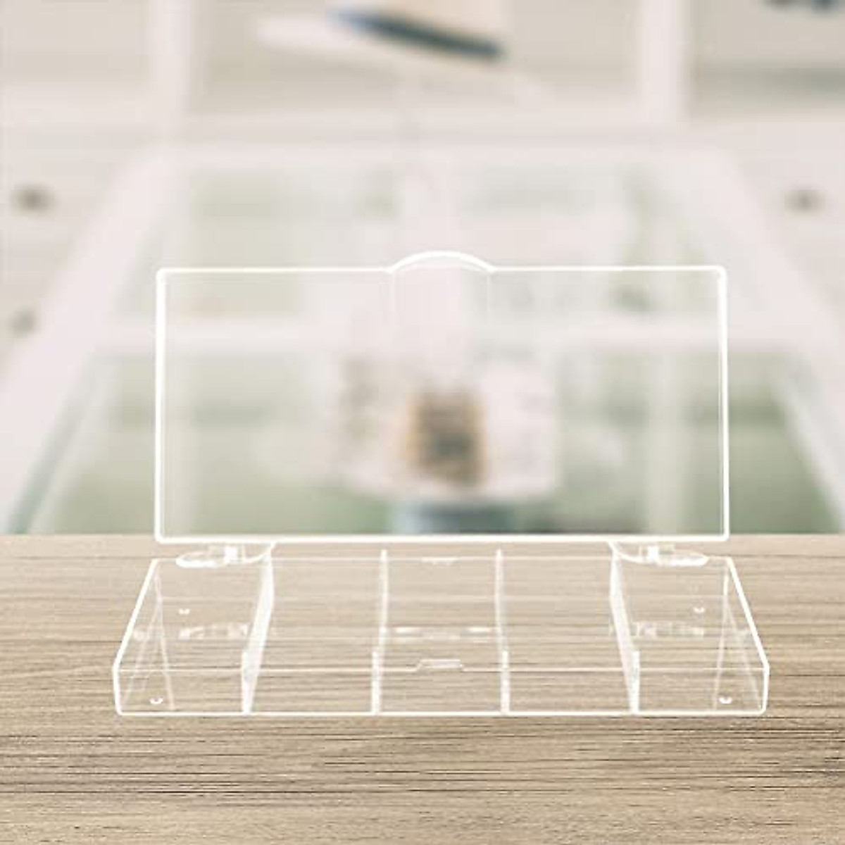 ARTIBETTER Jewelry Organizer 5pcs Clear Plastic Jewelry Box Organizer 5-compartment Parts Storage Boxes Plastic Beads Storage Containers Empty Case Organizer for Small Items Earring Organizer