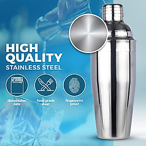 Bartender Kit - at Home Mixology Bar Kit, Bartender Set w/Jigger for Bartending, 25oz Martini Cocktail Shaker, Strainer, Mixer Spoon, Pourers, Muddler, Corkscrew, Bamboo Stand -21 Piece Bar Supplies