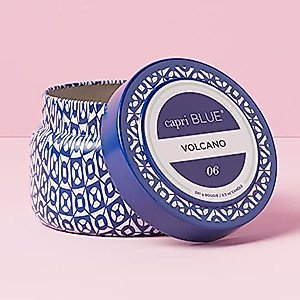 Capri Blue Scented Candle with Tin Candle Holder - Cotton Wick - Luxury Aromatherapy Candle - 8.5 Oz - Volcano