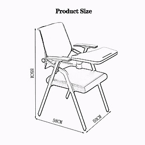 Folding Chair with Desk Attached Adults,Tablet Arm Chair Mesh Office Chair with Lumbar Support,Computer Desk Chair with Tablet Arm Writing Board Table Chair (Color : Blue)