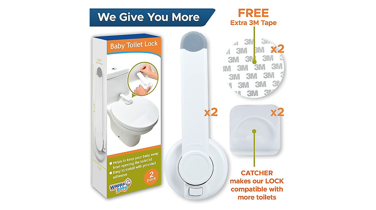 Baby Proof Toilet Lock 2-Pack - Easy Installation, No Tools Needed