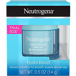 Neutrogena Hydro Boost Hyaluronic Acid Hydrating Water Face Gel Moisturizer for Dry Skin, Oil-Free, Non Comedogenic, Travel Size .5 oz