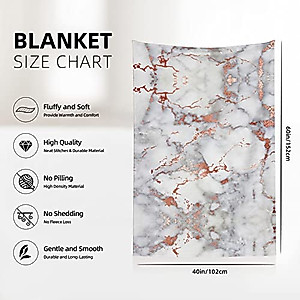 Rose Gold Marble Bedding Lightweight Thermal Blanket Soft Breathable Blanket for All Seasons