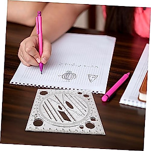 3 Pcs Drawing Millions of Feet Patchwork Ruler Circle Stencil Interior Design Ruler Clear Quilters Ruler Quilting Stencils Geometric Drawings Templates Plastic Plotter Round Child