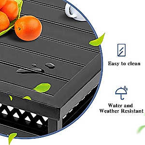 Oakcloud UV-Protected Outdoor Patio Bistro Table Side Table with 1.57" Umbrella Hole,for Garden,Pool,Deck