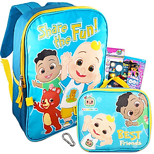 Color Shop Cocomelon Backpack and Lunch Bag for Kids - Cocomelon Backpack for Boys Bundle with Cocomelon Lunch Box, Stickers, More | Cocomelon School Backpack