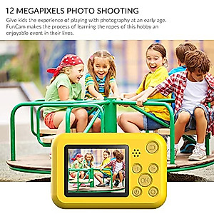 Camnoon FunCamera 1080P High Resolution Kids Digital Camera Portable Mini Video Camera with 12 Mega Pixels Children's Camera 2.0 Inch LCD Display Screen for Boys Girls Birthday