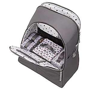 Petunia Pickle Bottom Inter-Mix Slope Backpack - Machine-Washable Diaper Bag - Ultimate His & Hers Backpack - Spacious & Versatile Bag - Compatible with Inter-Mix Systems - Charcoal Microfiber