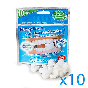 Fuzzy Brush Mini Chewable Toothbrush Fresh Breath 1 packs - 10 pieces
