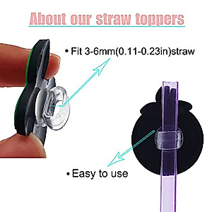 18Pcs Halloween Straw Toppers Glowing Cartoon Charms Cute Ghosts Skull Straw Tips for Halloween Party PVC Straw Decoration(SUITABLE FOR3-6MM/0.11-0.23IN STRAW)…