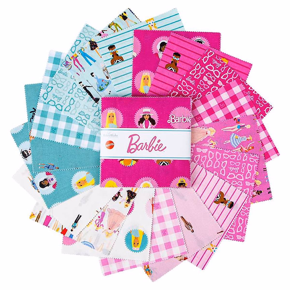 Riley Blake Collection of Barbie-Themed Merchandise, Including 5” Stackers, Rolies, Panels, and More… (Barbie World 5" Stacker)