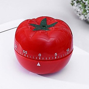 HaHawaii Countdown Timer, Cute Kitchen 1-55 Minutes Cooking Tool Tomato Shape Mechanical Countdown Timer - Red