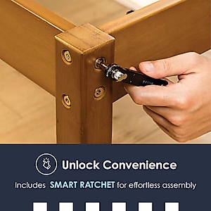 Mellow Asher 14 Inch Bamboo Wood Bed with Wooden Slats, No Box Spring Needed, Easy Assembly, Twin, Natural Platform