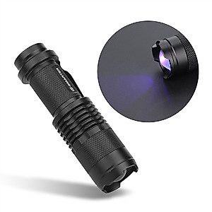 Fdit Torch Flashlight Ultra Bright LED Tactical Flashlight Perfect for Camping Biking Home Emergency 395/365 nm (Batteries Not Included)(365nm)