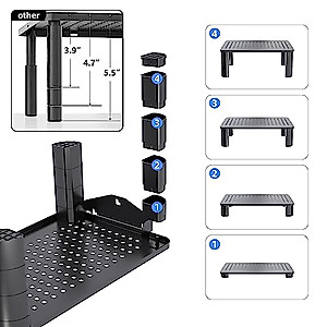 Pholiten Monitor Stand Riser,Laptop Stand Riser for Desk, Adjustable Laptop Stand Riser Holder,Computer Raiser,Desk Computer Stand,Laptop shelf,Monitor Risers