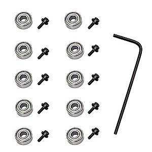 Wolfride 10Pcs Router Bit Bearing Set Top Bearings for Flush Trim Router Bit|Interior Dia: 3/16” & Outer Dia: 1/2”