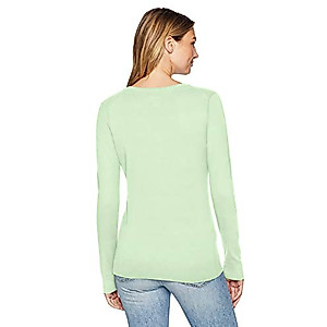 Amazon Essentials Women's Classic-Fit Lightweight Long-Sleeve V-Neck Sweater (Available in Plus Size), Bright Mint Green, Large