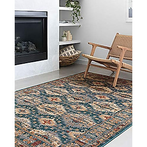 Loloi II Isadora Collection ISA-06 Lagoon/Multi, Transitional 8'-0" x 10'-0" Area Rug