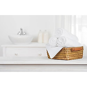 TOALLA (Pack of 12 White Bath Towels Bulk 20x40 Inches -100% Cotton Economy Cheap Bath Towels for Commercial Uses, Gym, Salon, Spa & Hair -Lightweight Bath Towels Quick Drying -Bath Towels Sets Bulk