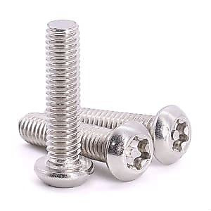 M8-1.25 x 30mm (15 pcs) Button Head Torx Security Machine Screws Bolts, one Bit Included, 304 Stainless Steel 18/8, Tamper Resistant Screws, Full Thread, ISO7380(Torx)