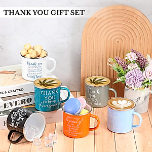 Sieral Thank You Gifts 12 oz Enamel Mug with Handle Employee Appreciation Gift Inspirational Coffee Mugs Bulk Graduation Gift for Women Teacher Coworkers Nurse Volunteer Assistant(6 Pcs)