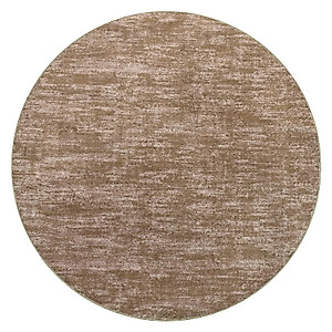 RUGSREAL Round Area Rug 3ft Solid Area Rug Washable Indoor Floor Carpet Contemporary Area Rug Modern Round Rug for Bedroom Living Room Kitchen Home Office, Taupe
