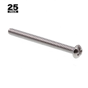 Prime-Line 9003284 Machine Screw, Round Head, Slotted/Phillips Combo, #6-32 X 1-1/2 in, Grade 18-8 Stainless Steel, Pack of 25