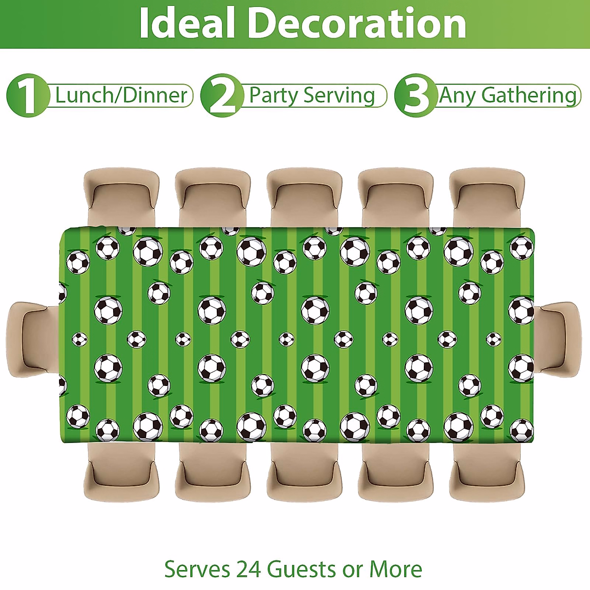 Soccer Party Supplies Serves 24 Soccer Party Paper Plates Napkins Soccer Disposable Tablecloth Set Tableware Kit for Birthday Party Boys Girls Baby Shower