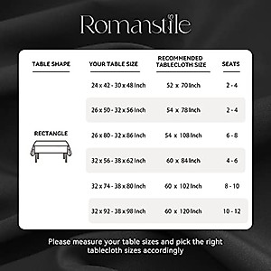 Romanstile Rectangle Tablecloth - Waterproof and Wrinkle Resistant Washable Polyester Table Cloth for Kitchen Dining/Party/Wedding Indoor and Outdoor Use (60 x 84 inch,Black)