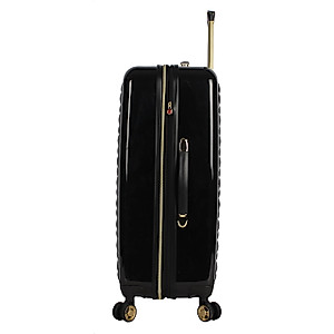 Betsey Johnson Luggage Hardside 3 Piece Set Suitcase With Spinner Wheels (20" 26" 30") (One Size, Heart to Heart Black)