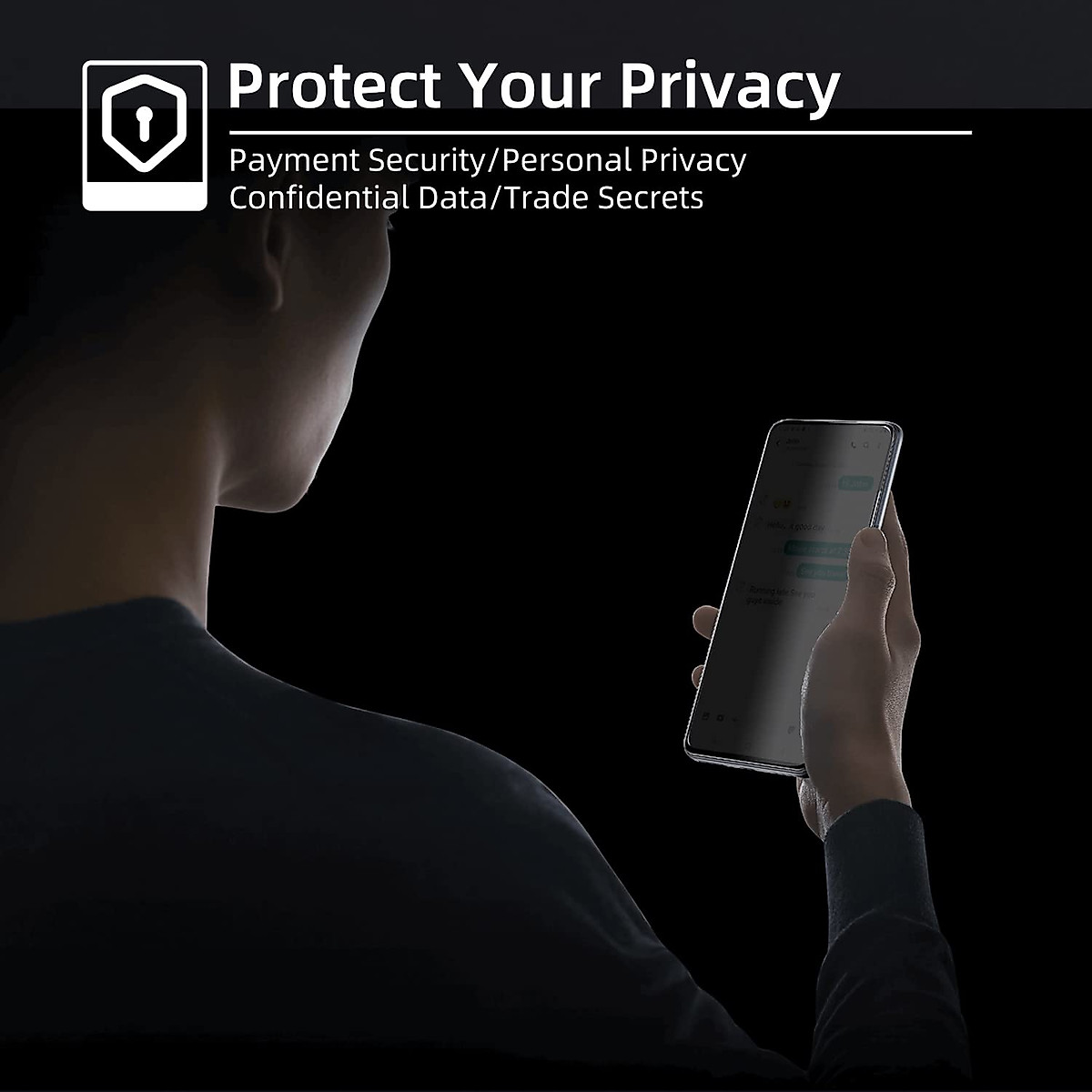 Amleute 【3+1 Pack】 Samsung Galaxy S22 Privacy Screen Protector,9H Tempered Glass【 Support Fingerprint Unlock 】 Anti-Spy Film Compatible for S22 5G