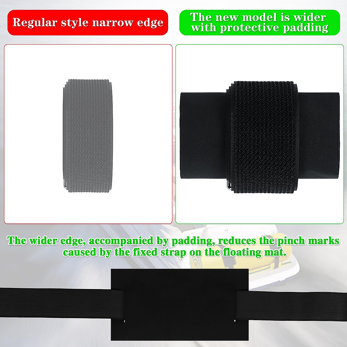 3 Set Floating Water Mat Straps with Pad Protectors, Floating Water Pad Straps Reusable Securing Straps for Storing Mats Up to 18 Feet Long or Shorter, Floating Mat Accessories, Storage Straps