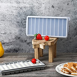 2 Pieces Breastmilk Storage Container Baby Food Milk Silicone Freezer Trays with Lid Breastmilk Freezer Tray Organizer Ice Trays Silicone Breastmilk Storage Bag Tray 10-1 oz Bars (Gray)