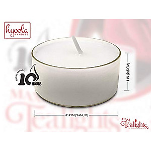 Hyoola Tea Light Candles - 16 Pack - White Jumbo Unscented Tealight Candles - Long Burning - 10 Hours