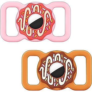Newest Ankilo Airtag Pet Collar Holder for Cats Dogs, 2 Pack GPS Tracker Cat Collar Holder, Doughnuts Shape Air Tag Holder Accessories for Dog Collar, Compatible with 0.8-1IN Pet Cat Dog Collars