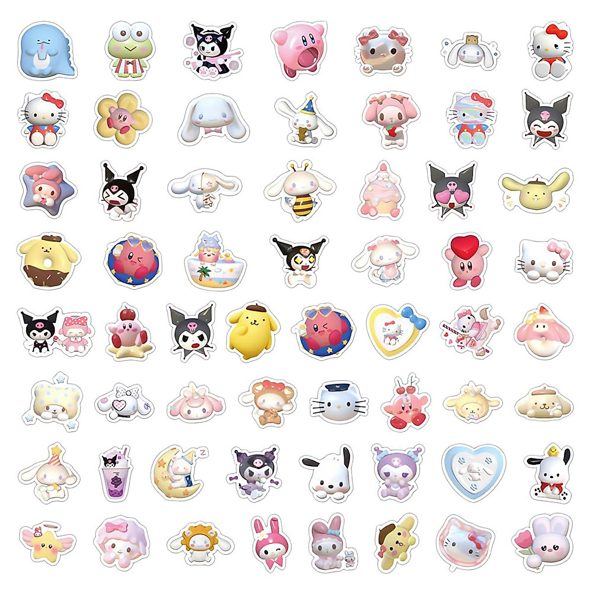 200Pcs Kawaii Stickers, Kittty Stickers Melody Kuromi Stickers for Kids Teens Adults, Water Bottles Stickers, Aesthetic Vinyl Waterproof Stickers for Laptop, Bumper, Skateboard, Phone