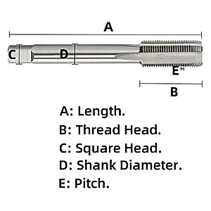 Aceteel 5PCS No 6-32 UNC HSS Machine Tap, 6 x 32 UNC Right Hand Thread Tap