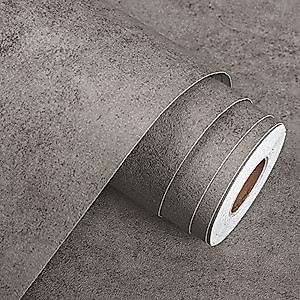 WESTICK Concrete Wallpaper for Walls Concrete Contact Paper for Countertops Waterproof Gray Wallpaper Peel and Stick Modern Industrial Wallpaper Cement Look Kitchen Cabinet Contact Paper 15.75" x 78"