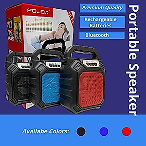 FM Radio TF/USB MP3 Player Bluetooth Portable Speaker Rechargeable-Black