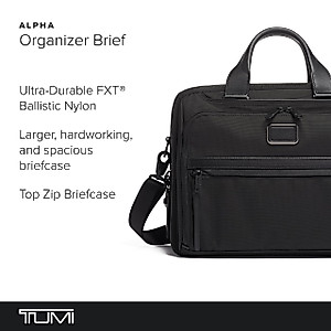 TUMI - Alpha Organizer Brief - Laptop Briefcase for Commute or Travel - Fits Up to 15" Laptop - Removable Shoulder Strap - Black