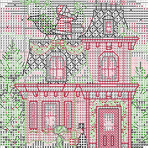 Dimensions Gold Collection Christmas Village Counted Cross Stitch Ornament Kit, 6 pcs