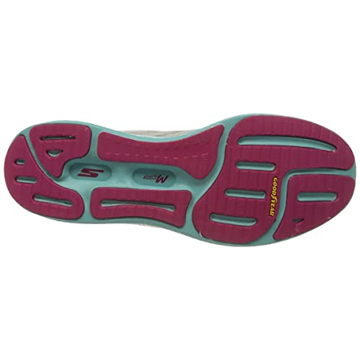 Skechers Women's GO Run Razor 3+ Sneaker, Gray Mesh Hot Melt Aqua Hot Pink Trim, 9