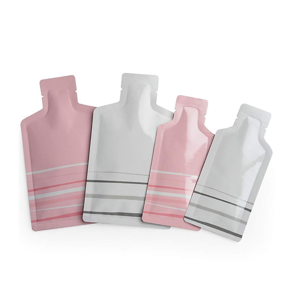 Bottle Shape Open Top Aluminum Foil Pouch Package Bag with Tear Notch Portable Cute Bottle Shape Food Preservation Smell Proof Packaging Pouches (White, 2.9×5.1in (7.5×13cm))