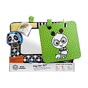 Baby Einstein Flip For Art High Contrast Floor Activity Mirror with Take Along Cards, Tummy Time Play, Newborn+
