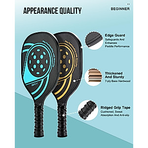 Pickleball Set with Net, Pickleball Net Set, Pickleball Set with Net (17ft) and 4 Pickleball Paddles, Includes 4 Pickleball Balls, 4 Cooling Towels, 1 Scoreboard, 1 Court Marker, 1 Tape Measure