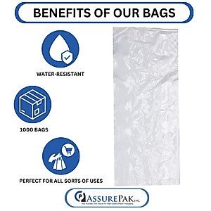 Produce LDPE Poly Vented Bags (With Venting Holes) - 6"x3"x15" - 1000 Bags - 0.80 mil - Clear