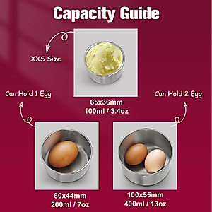 LIHONG Stainless Steel Containers with Lids,Snack Containers,Sauce Containers,Lunch Box for Kids Adults,Rustproof,Leakproof,Easy Open,Set of 3(3.4oz, 7oz,13oz)